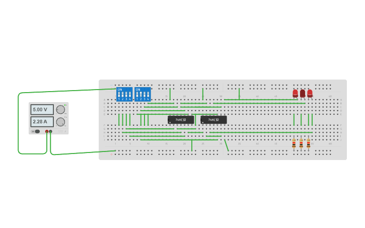 Circuit design 8 to 3 Lines Encoder Circuit - Tinkercad