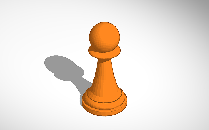 3D design chess pawn - Tinkercad