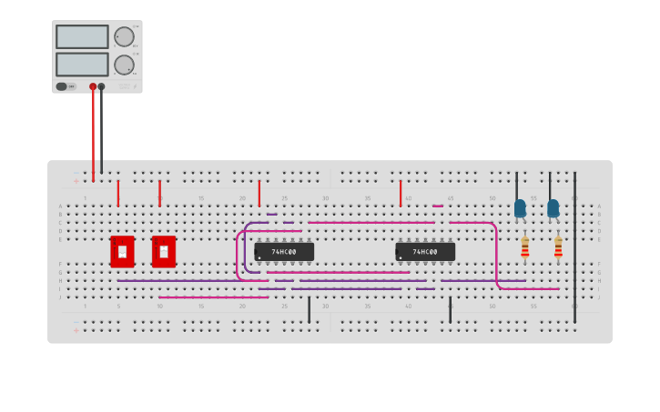 Circuit design Half Subtractor Using NAND Gate - Tinkercad