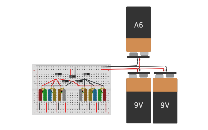 Circuit design Christmas lights - Tinkercad