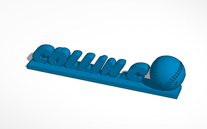 3D design Collin Clifton-Name plate | Tinkercad