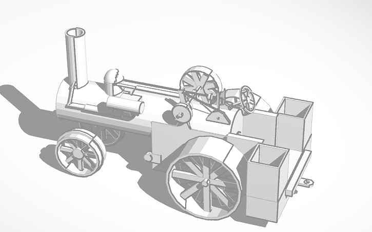 3D design Case Steam Traction Engine - Tinkercad