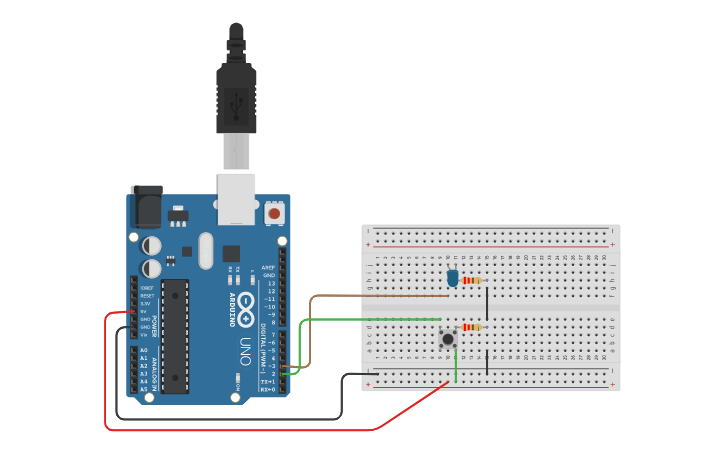 Circuit design LED Switch - Tinkercad