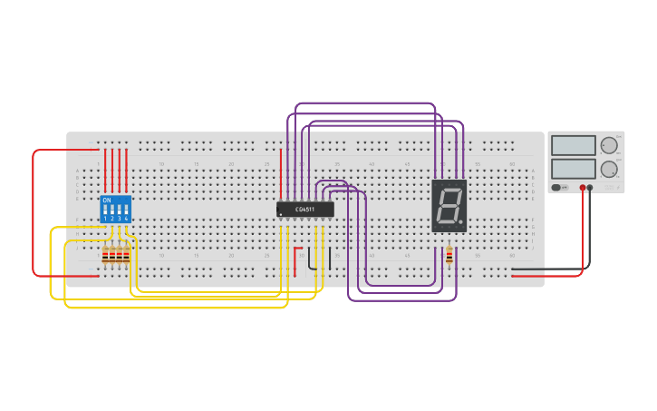 Circuit design decodificador Acef lima - Tinkercad