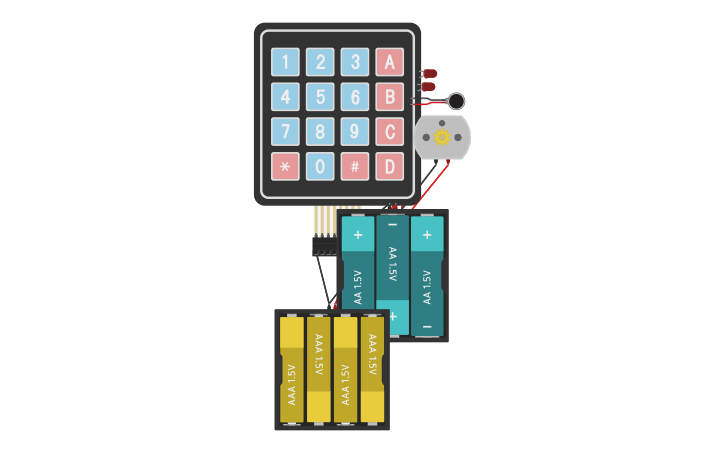 Circuit design keypad controlled mechanisms | Tinkercad