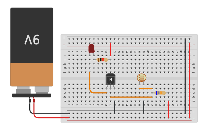 Circuit design Dark sensor circuit - Tinkercad