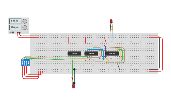Circuit design full adder using universal gate - Tinkercad