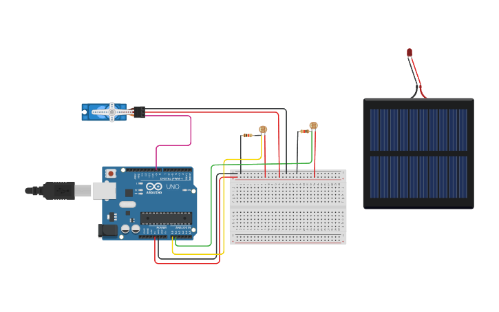 Circuit design sun tracking ecu - Tinkercad