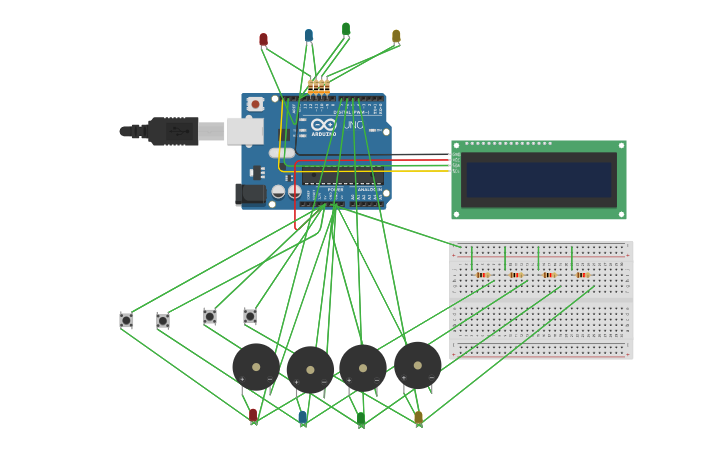 Circuit design BUZZER SYSTEM - Tinkercad