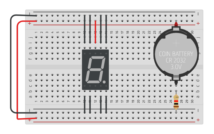 Circuit design 7 Segment Display - Tinkercad