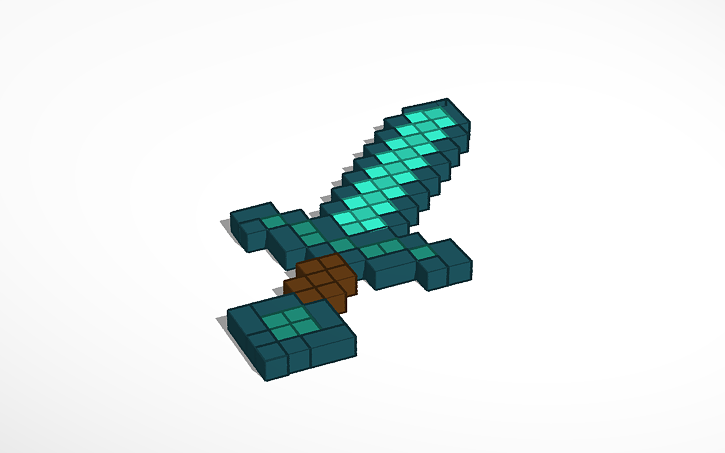 3D design Minecraft Diamond Sword | Tinkercad