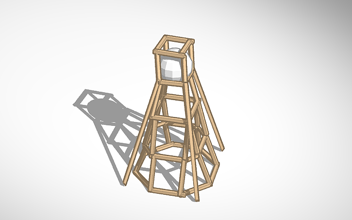 3D design Toothpick Tower - Tinkercad