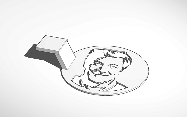 3D design Stephen Fry coffee Art - Tinkercad