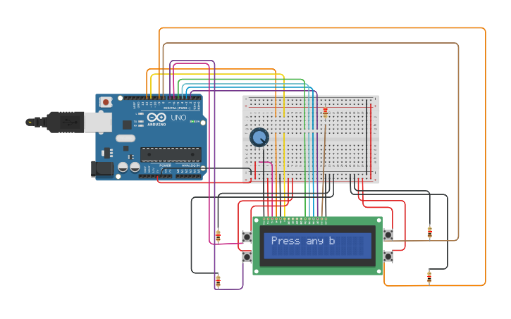 Circuit design Pong game - Tinkercad