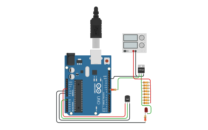 Circuit design Heater with Arduino - Tinkercad