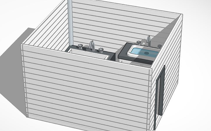 3D design Full Toilet with Walls - bathroom - Tinkercad