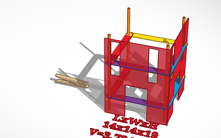 3D design Rectangular Prism House Frame | Tinkercad