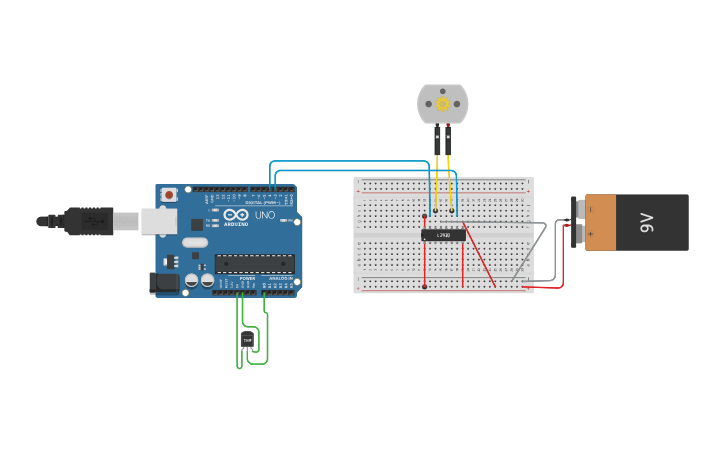 Circuit Design L293d Temp Sensor Multi Direction Dc Motor Tinkercad