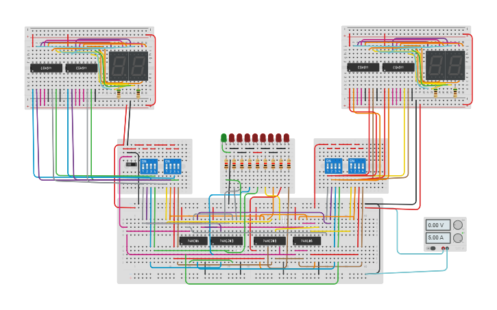 Circuit design Binary ADD-SUB - Tinkercad