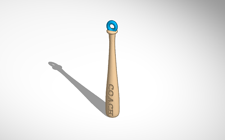 3D design Softball Bat Keychain - Tinkercad