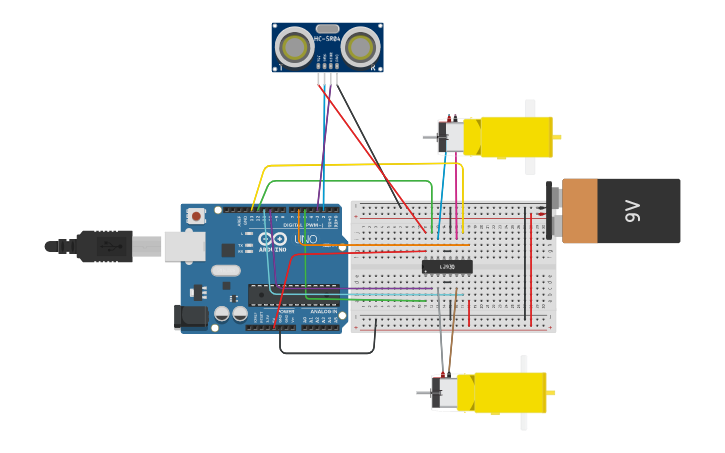 Circuit Design Mobile Robot Phi Tinkercad
