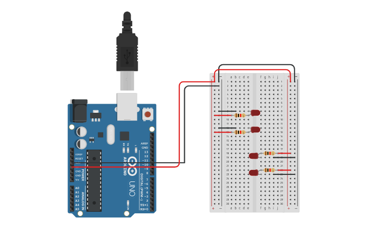 Circuit design Breadboard | Tinkercad
