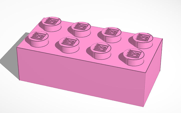 3D design 2x4 lego pink brick | Tinkercad