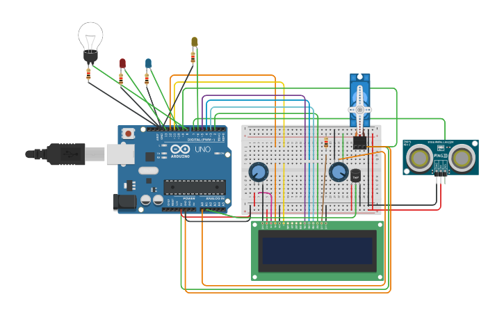 Circuit design Smart Aquarium Sysyem - Tinkercad