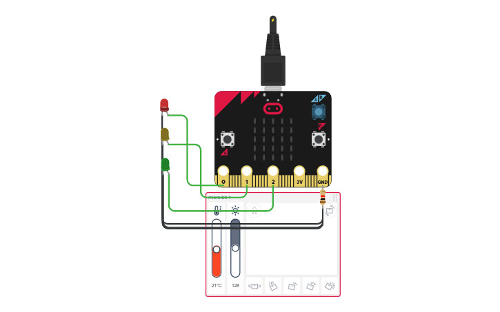 Circuit design Traffic Light System - Tinkercad