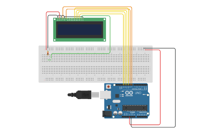 Circuit design Texto en Pantalla - Tinkercad