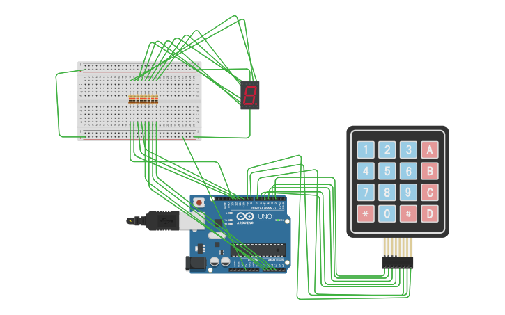 Circuit design keypad - Tinkercad