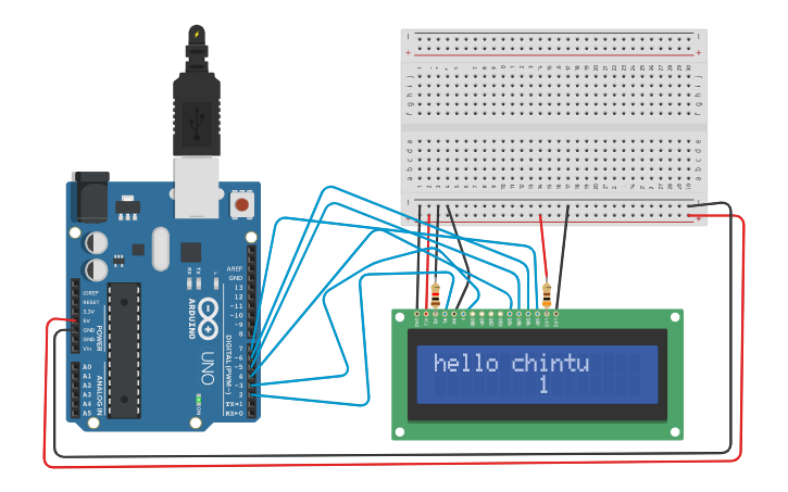 Circuit design lcd display - Tinkercad