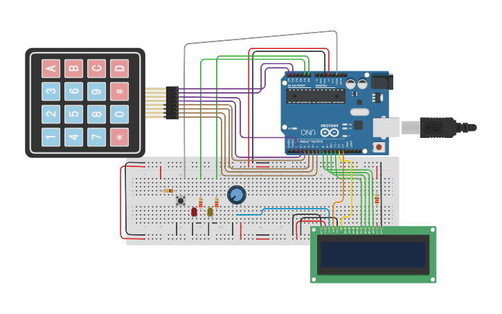 Circuit Design Copy Of Cerradura Arduino Lcd Y Keypad Tinkercad
