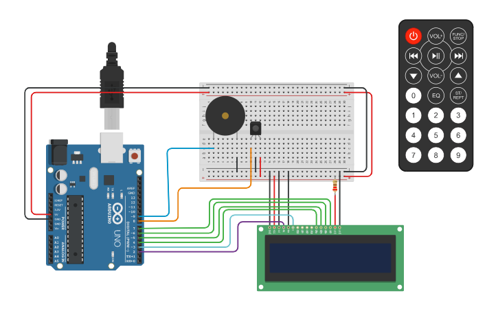 Circuit design Arduino IR Remote - Tinkercad
