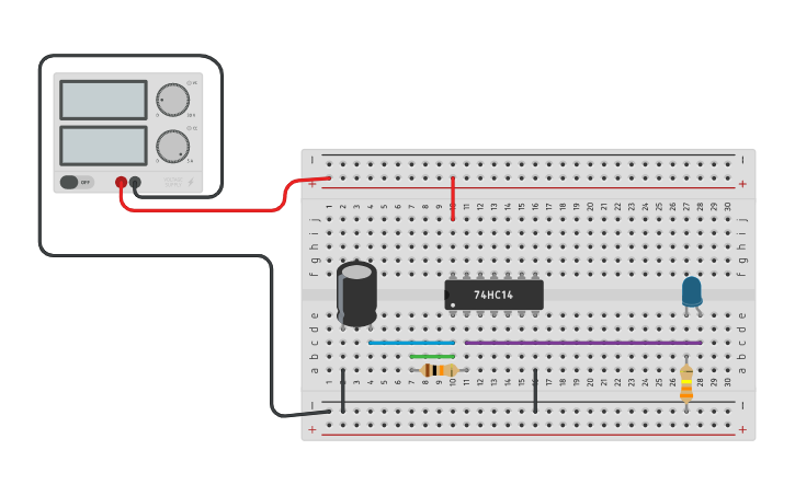 Circuit design reloj con schimtt | Tinkercad