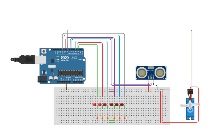 Circuit design sensor de proximidad | Tinkercad