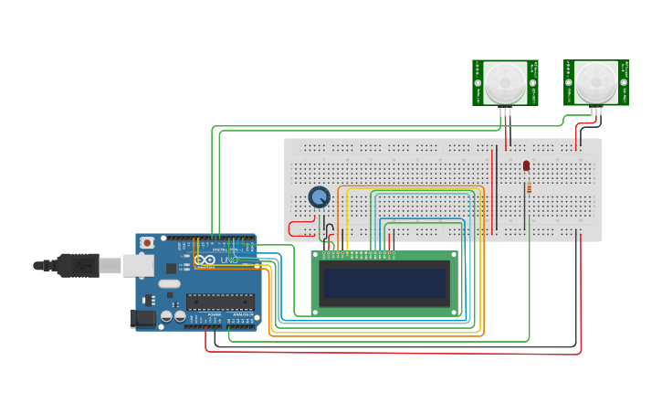 Circuit design Automatic Room Lighting - Tinkercad