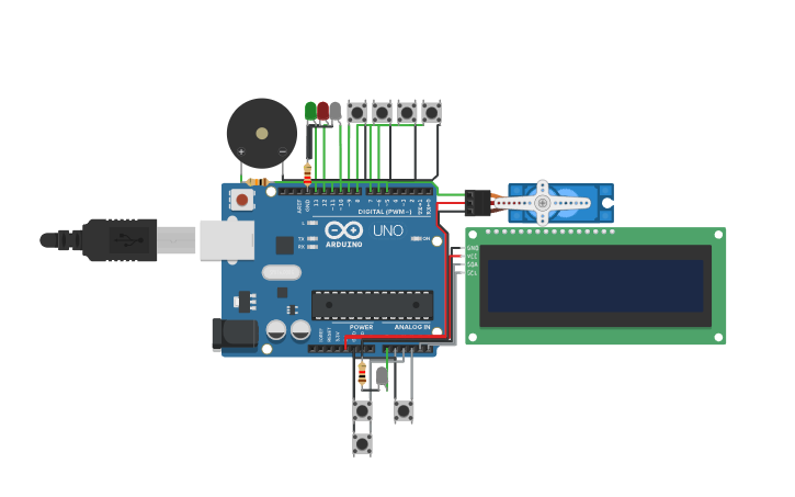 Circuit design PIN Lock - Tinkercad