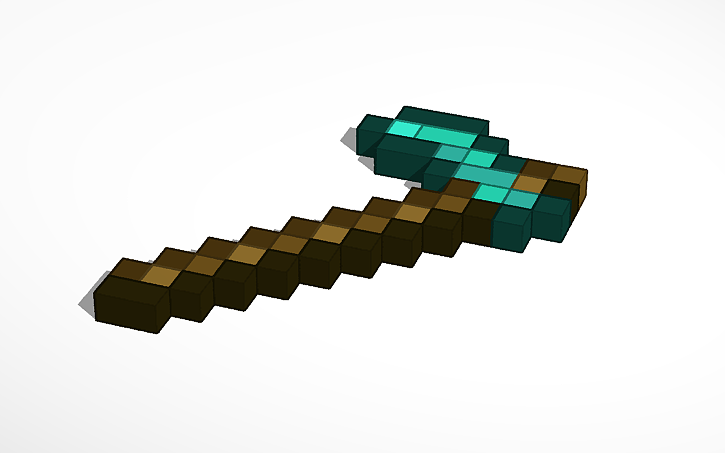 3D design Minecraft Diamond Hoe - Tinkercad