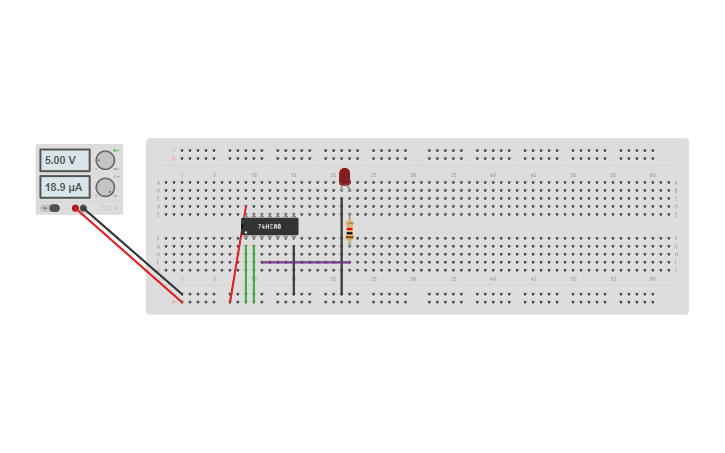 Circuit design 74ls00 | Tinkercad