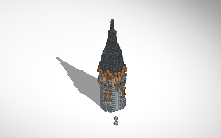 3D design Minecraft Mountain Tower And Walls - Tinkercad
