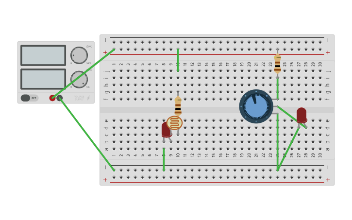Circuit design Dimming LED circuit | Tinkercad