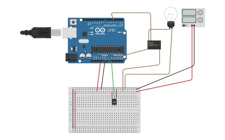 Circuit design SENSOR DE TEMPERATURA | Tinkercad