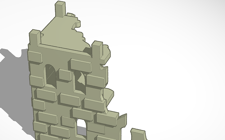 3D design Ruined Building Corner, Brick - Tinkercad