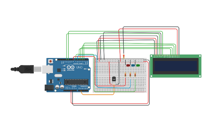 Circuit design patient health monitoring system - Tinkercad