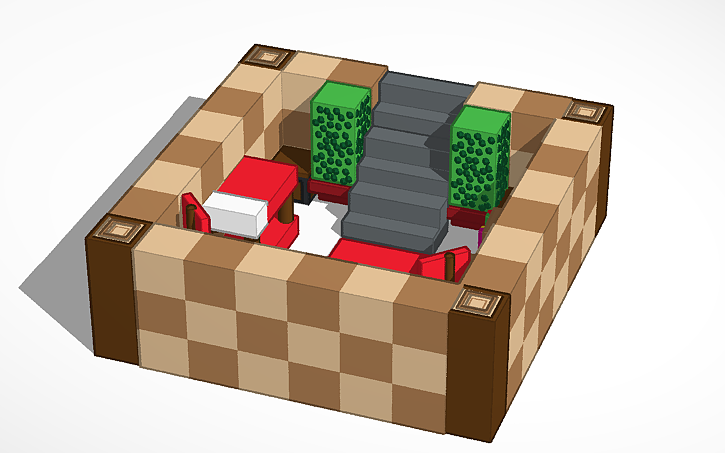 3D design Minecraft underground house - Tinkercad