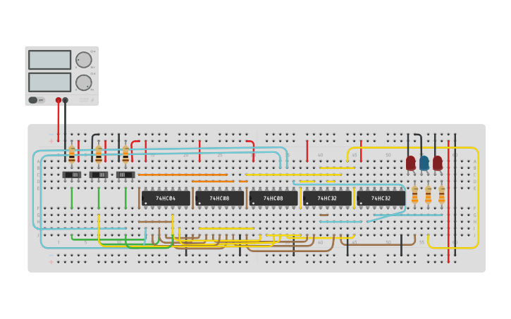 Circuit design AST 122- TAPAYAN- BIT 1-B- PROJECT 01- DECODER USING LEDS - Tinkercad