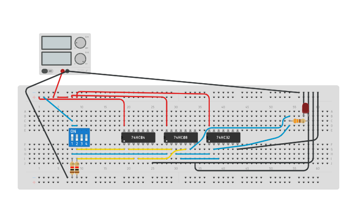 Circuit design Experimento 02 - Circuito Selo | Tinkercad