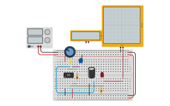 Circuit design SEMANA 5_CLOCK_TIMER ASTABLE 555 | Tinkercad
