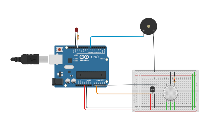 Circuit design alarm kebakaran menggunakan gas sensor dan piezo rachel ...